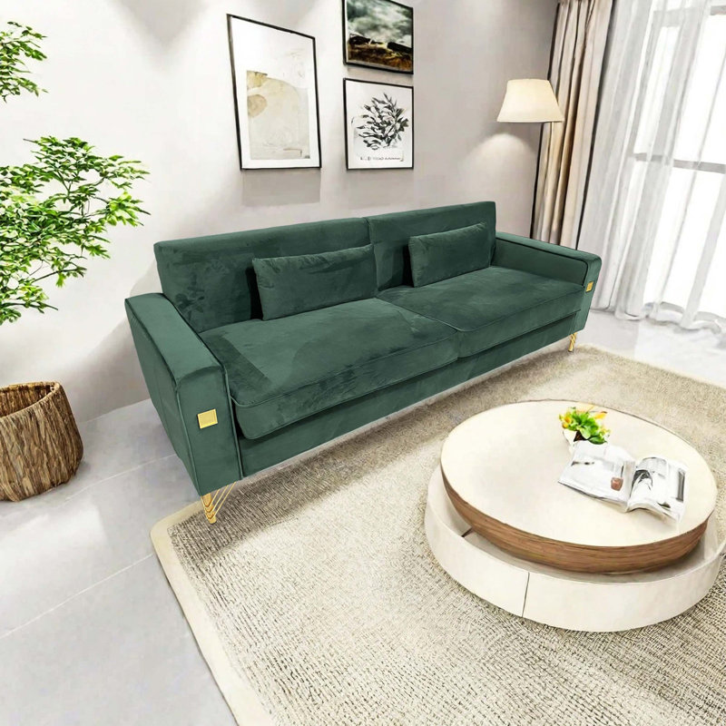 Emerald green couch wayfair store